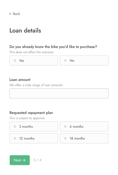 Bike Loan Application Form Template