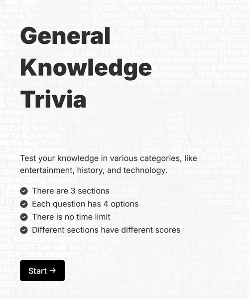 Quiz and Trivia Form Templates