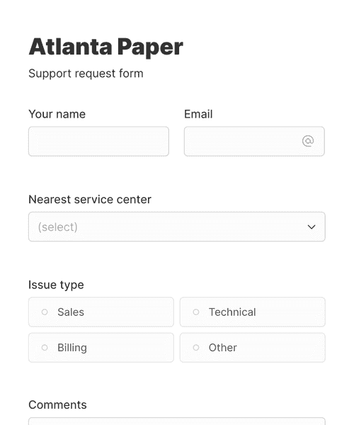 Customer Support Ticket Form Template