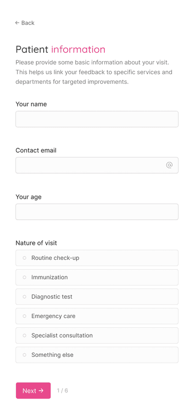 Healthcare Patient Satisfaction Survey Template