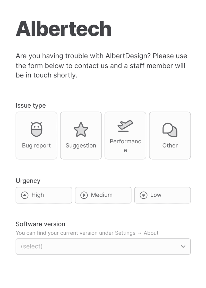 Technical Support Request Form Template
