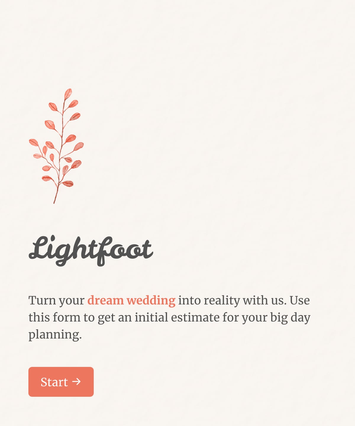 Wedding Planning Cost Estimation Form Template